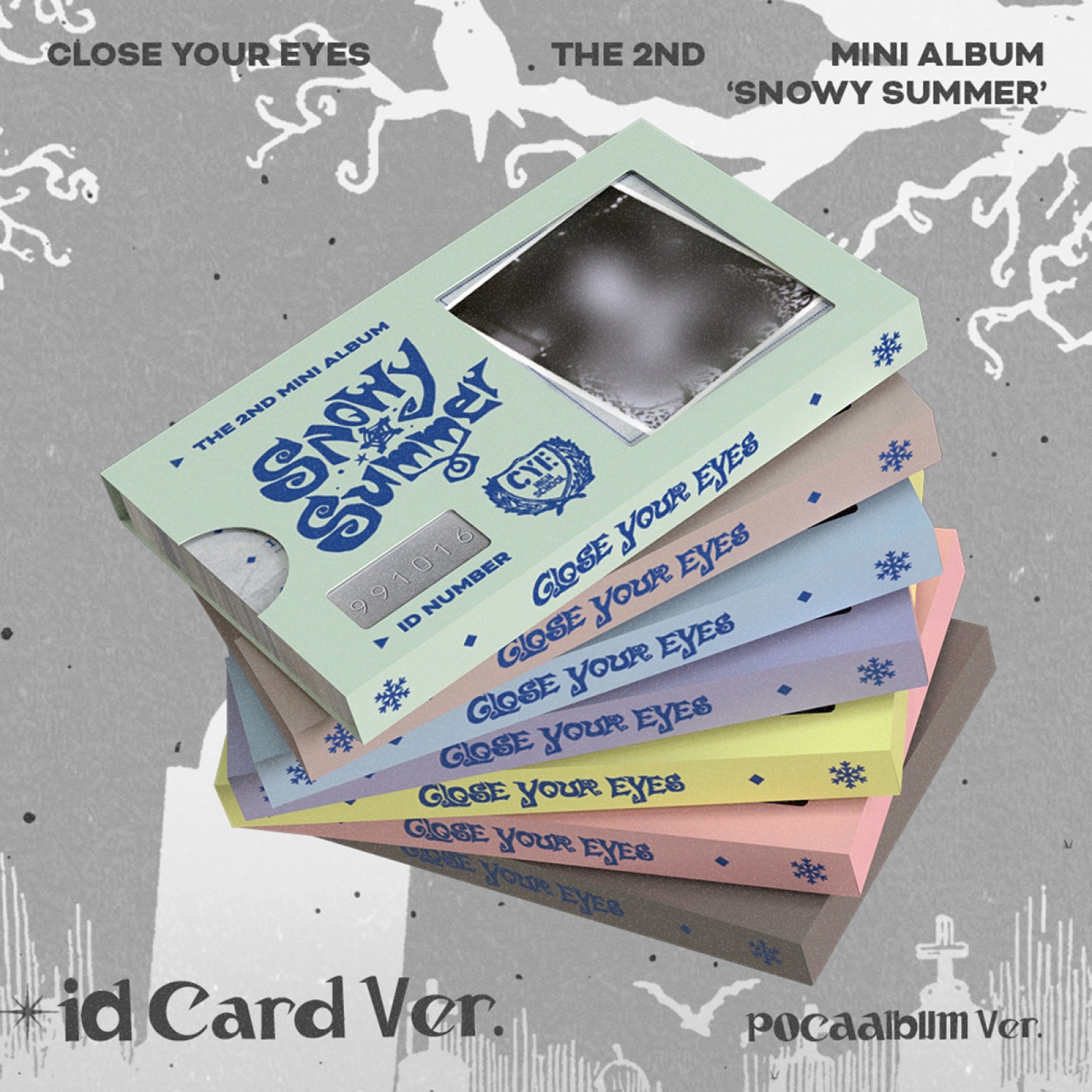 CLOSE YOUR EYES 2nd Mini Album "Snowy Summer" (ID Card Ver.) – Amuse Ground