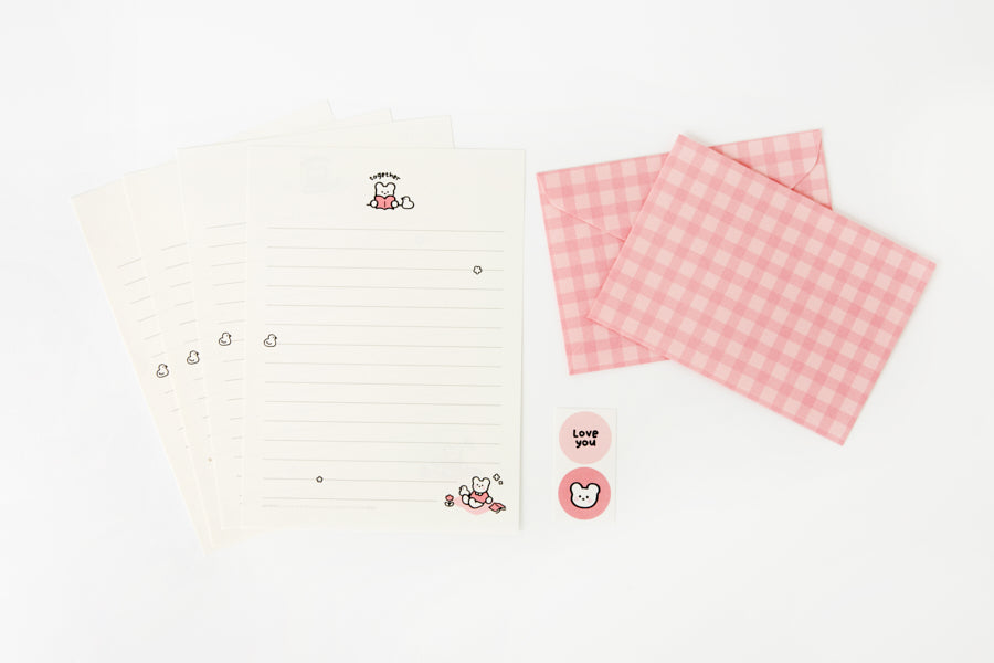 Letter Set Bear Pink – Amuse Ground