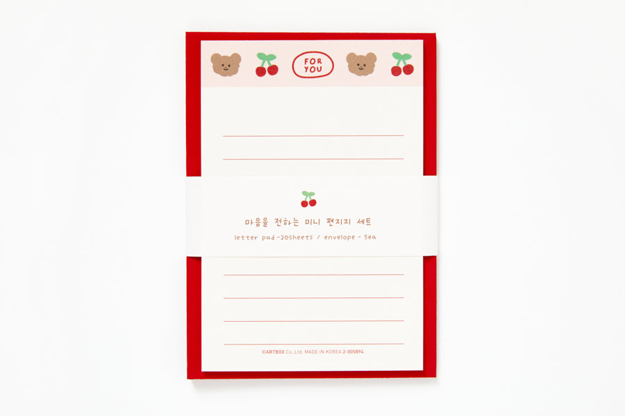 Mini Letter Pad Set Bear and Cherry – Amuse Ground