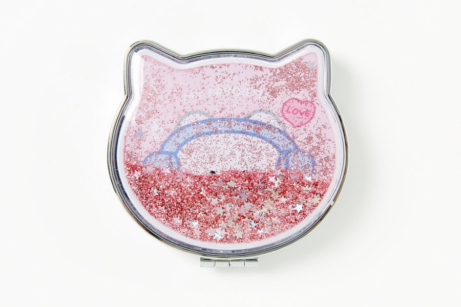 Pink Cat Compact Glitter Mirror – Amuse Ground